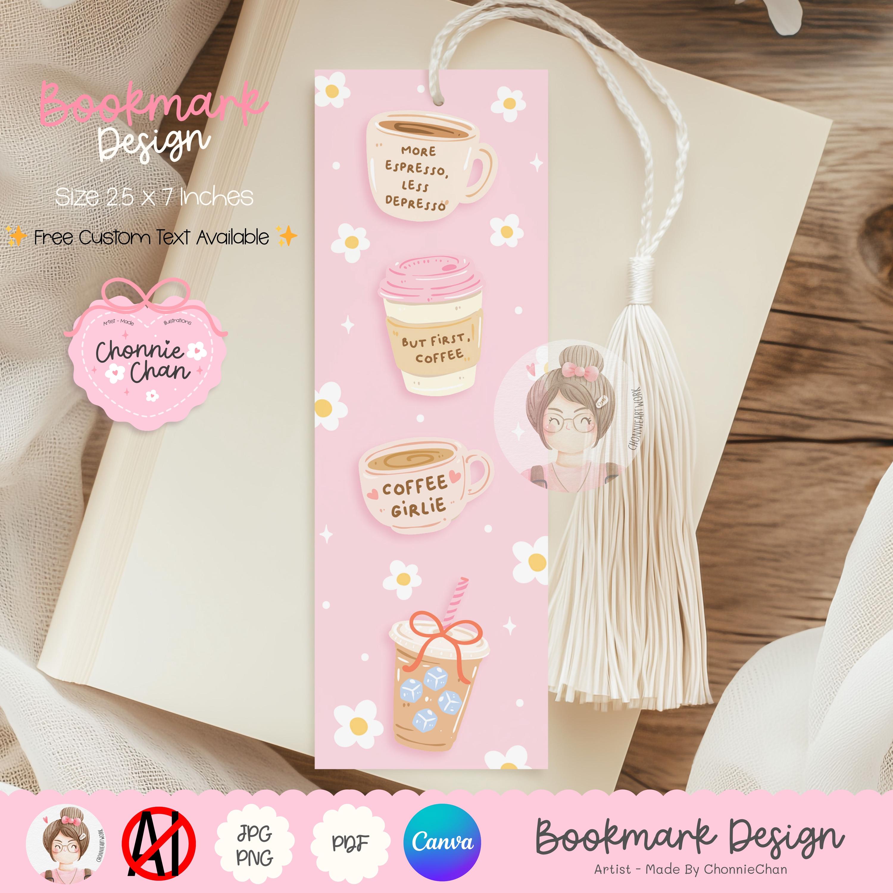Books and Coffee Bookmark, Bookish Bookmarks, Bookish Coffee Lover ...