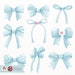 Watercolor Blue Coquette Ribbon Clipart Gift Bow Clipart Fashion ...