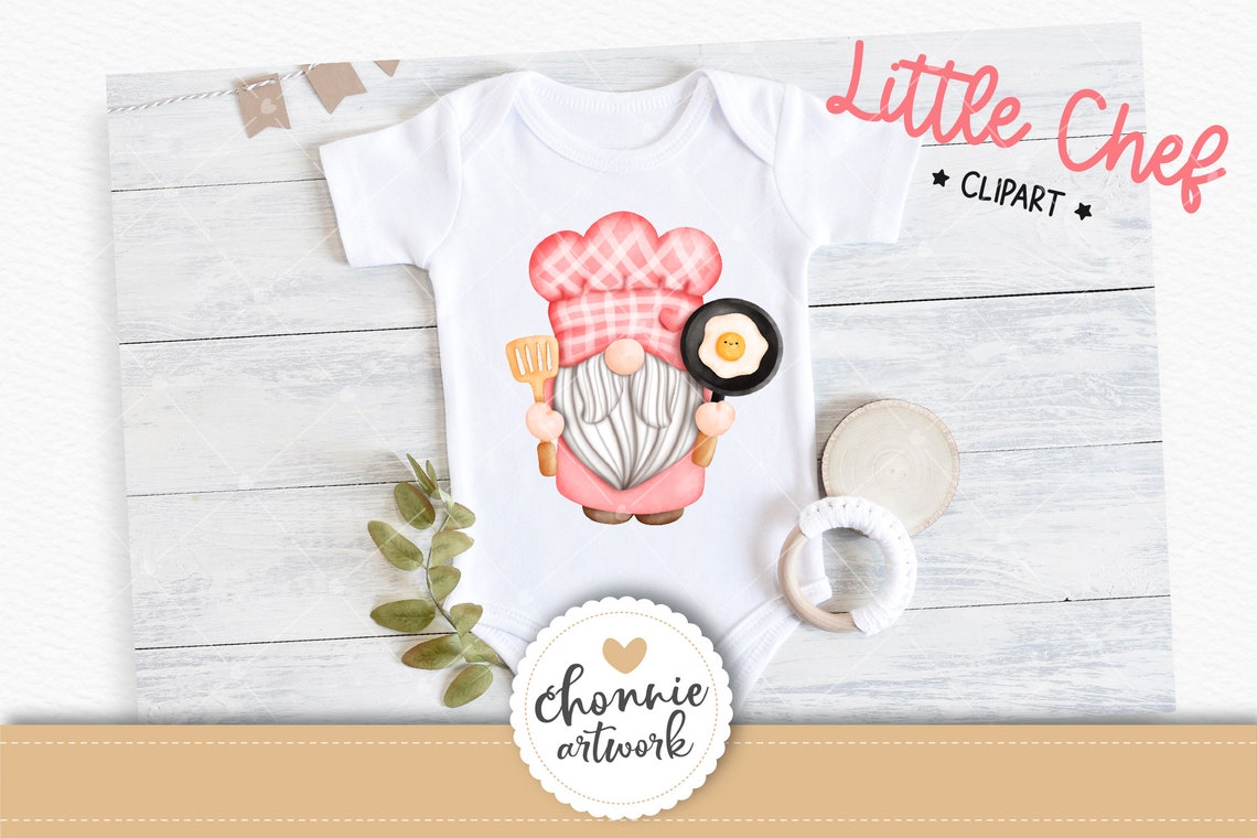 Watercolor Little Gnome Chef Clipart Gnomes Chef PNG Gnomes | Etsy