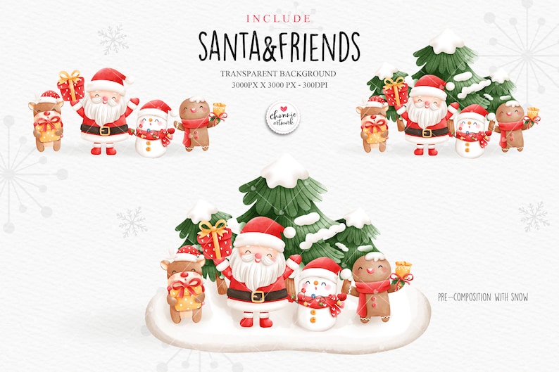 Christmas Clipart Santa Claus Clipart Christmas Santa PNG - Etsy