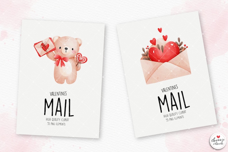 Valentines Mail Clipart Valentines Letter Clipart - Etsy