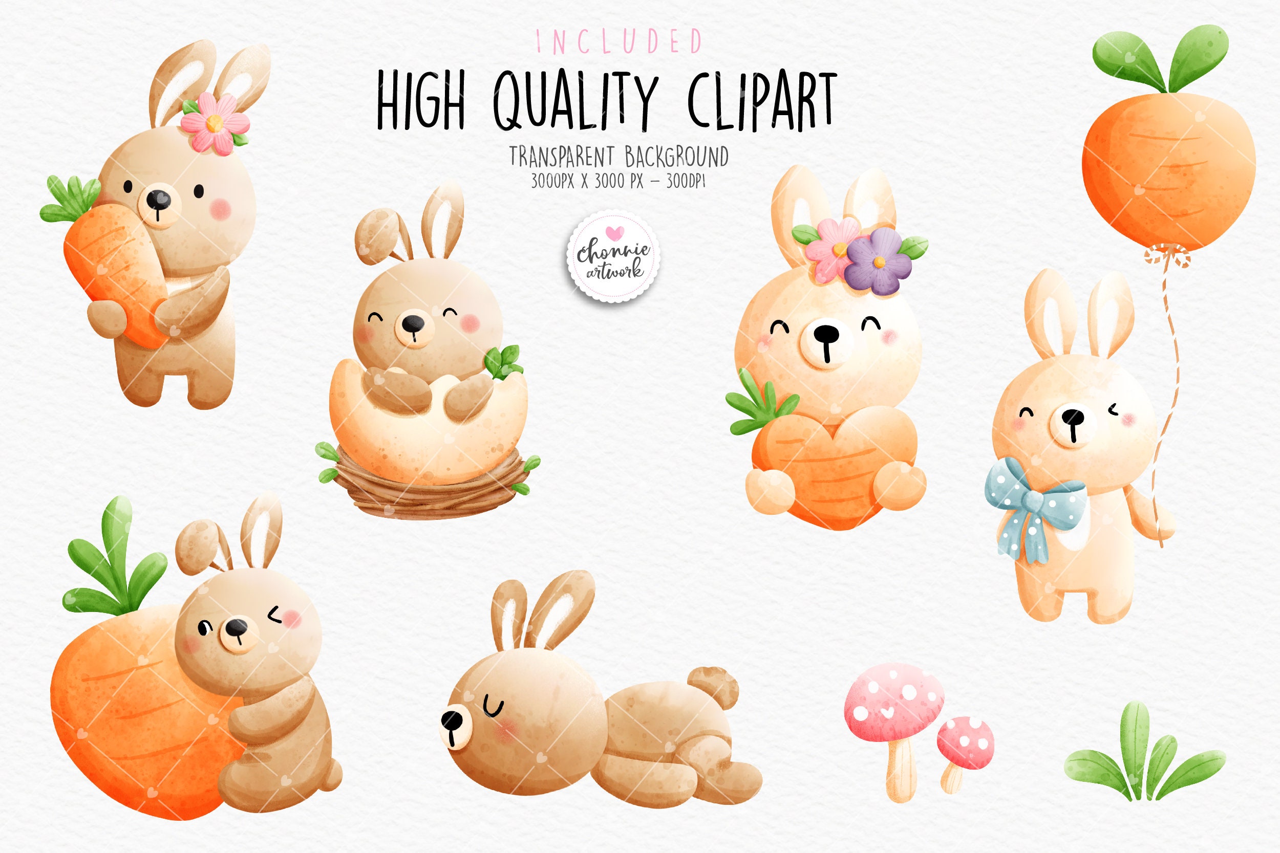 Easter Clipart Easter Rabbit Clipart Rabbit Clipart Easter - Etsy