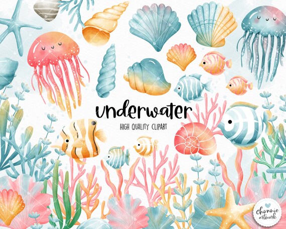 Ocean Clipart Underwater Clipart Sea Animals Clipart Summer - Etsy Canada