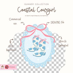 Coastal Cowgirl PNG Clipart Set, Western Beach Vibes Clipart, Country ...