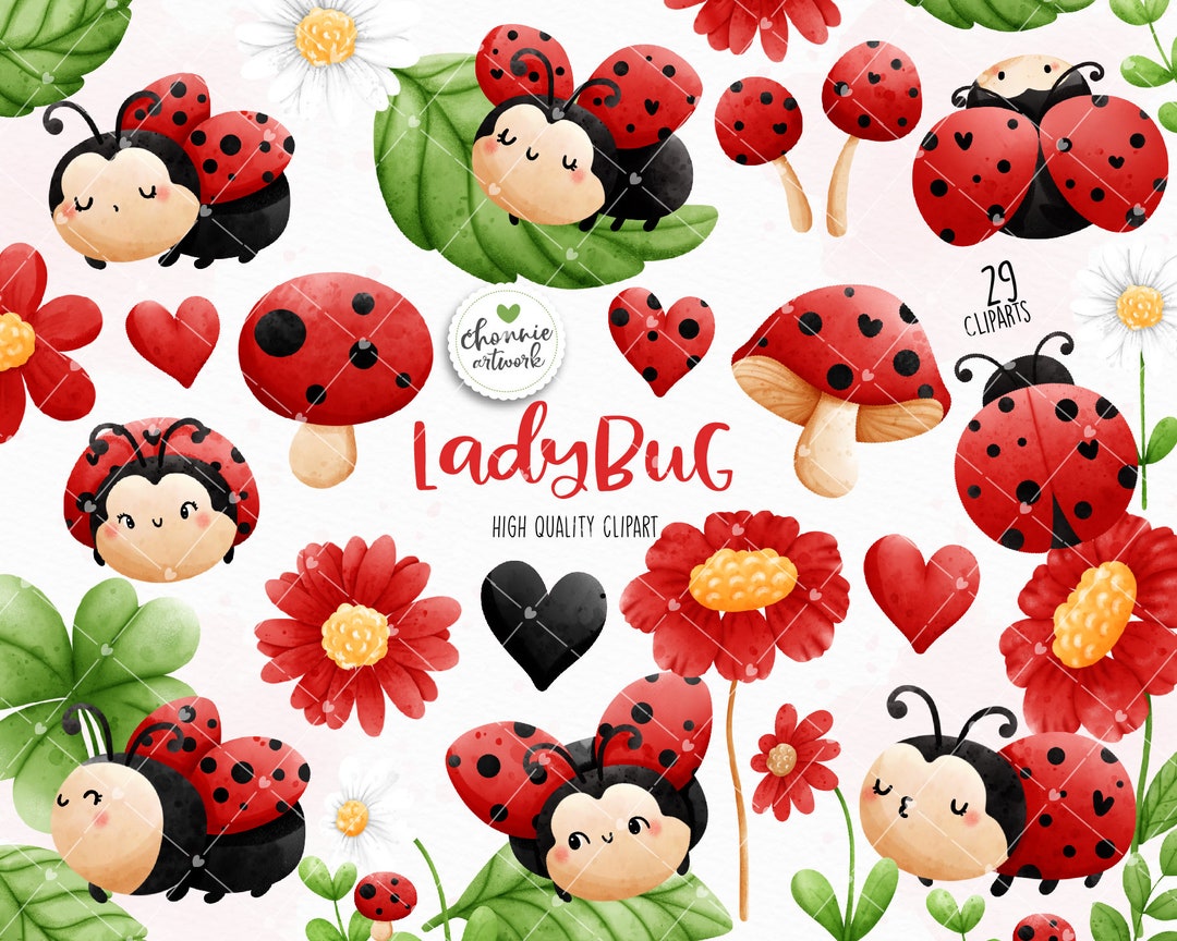Ladybug Clipart, Cute Ladybug Png, Bug Clipart, Love Bug Clipart - Etsy