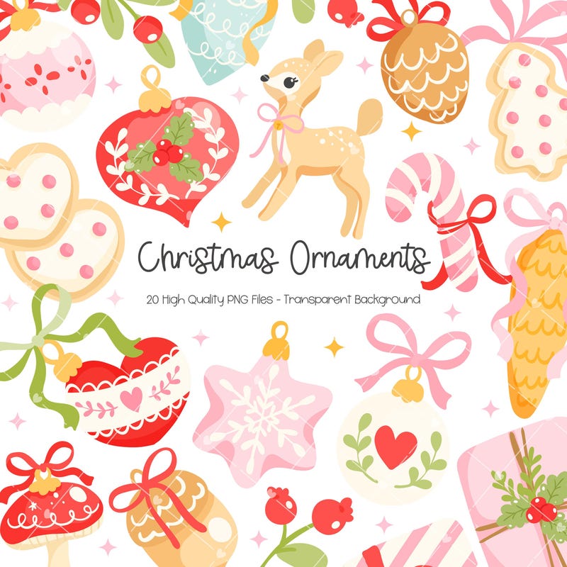 Christmas Ball Ornament Clipart - Etsy