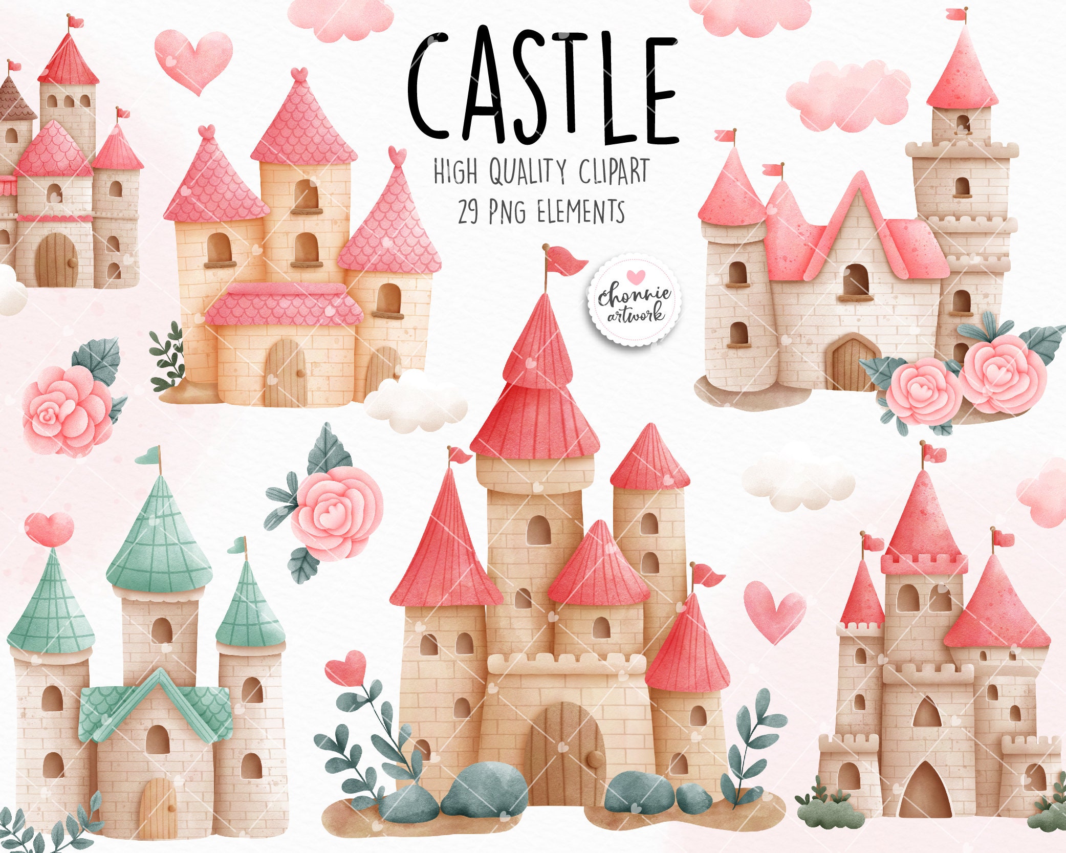 Castle Clipart Fairytale Castle Clipart Princess Castle - Etsy UK