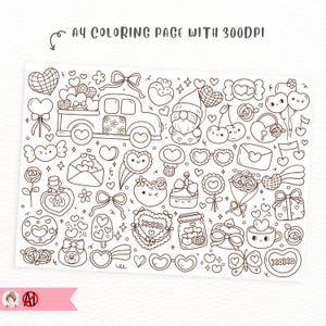 Groovy Valentine's Day Digital Stamp, Groovy Valentine's Day Clipart ...