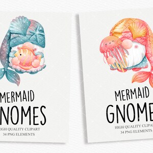Gnome Mermaid Clipart, Mermaid Clipart, Gnome Clipart, Mermaid Gnome ...