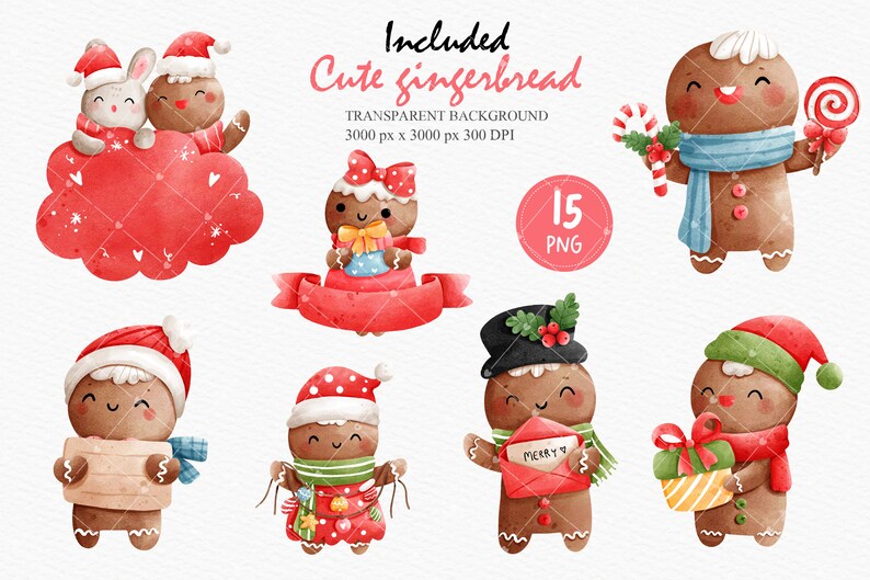 Christmas Gingerbread Man Clipart Christmas Clipart - Etsy