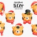 Christmas Tiger Clipart Year of the Tiger Christmas Clipart. - Etsy