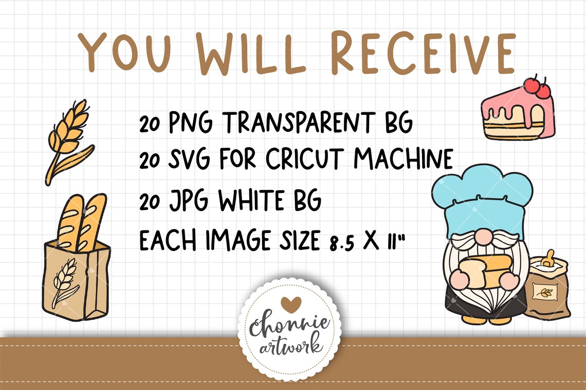 Baker Gnome SVG Chef Gnomes SVG Baker Gnome Clipart Cooking - Etsy