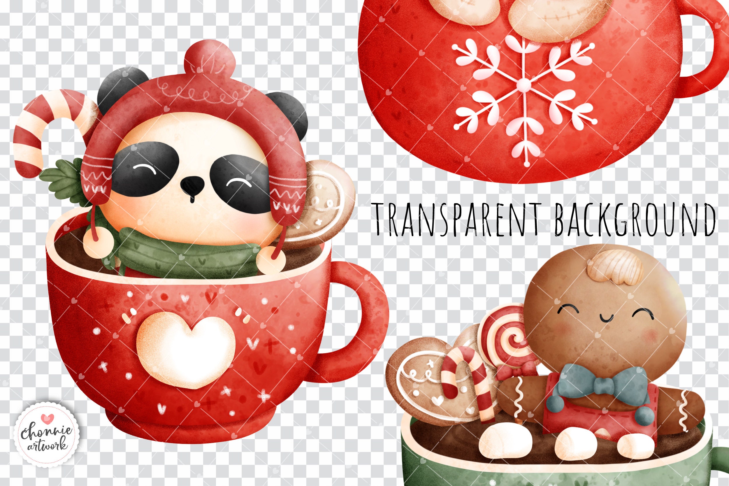 Christmas Mug Clipart Christmas Animal Clipart Animal Mug - Etsy