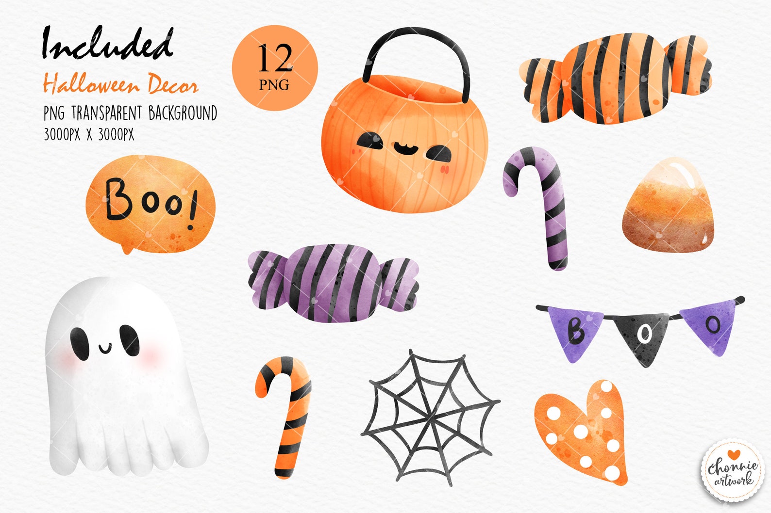 Watercolor Halloween Animals Clipart Halloween Download - Etsy