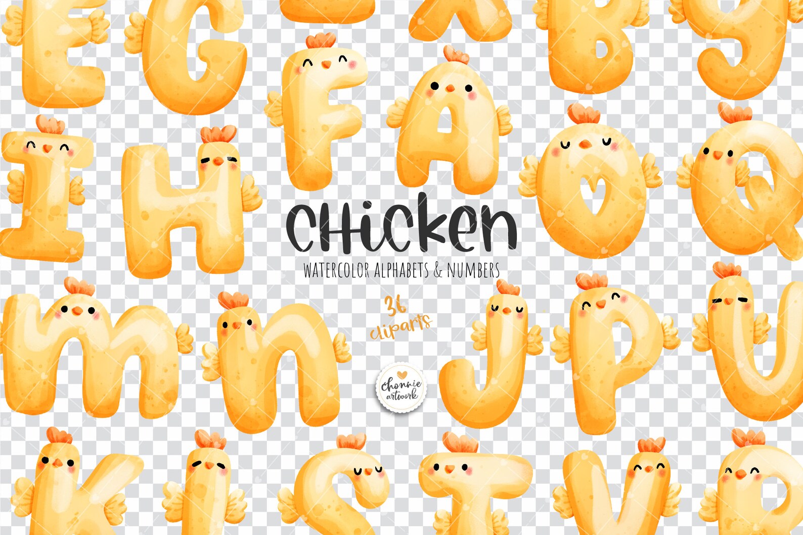 Chicken Alphabet Chicken Font Easter Chicken Alphabet - Etsy