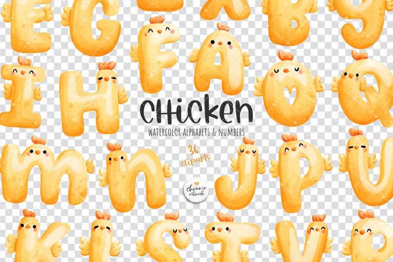 Chicken Alphabet Chicken Font Easter Chicken Alphabet - Etsy