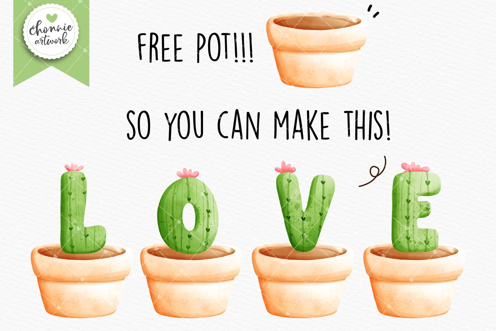 Cactus Alphabets and Numbers Clipart Cactus Alphabet | Etsy