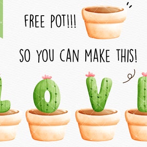 Cactus Alphabets and Numbers Clipart, Cactus Alphabet, Succulent Font ...