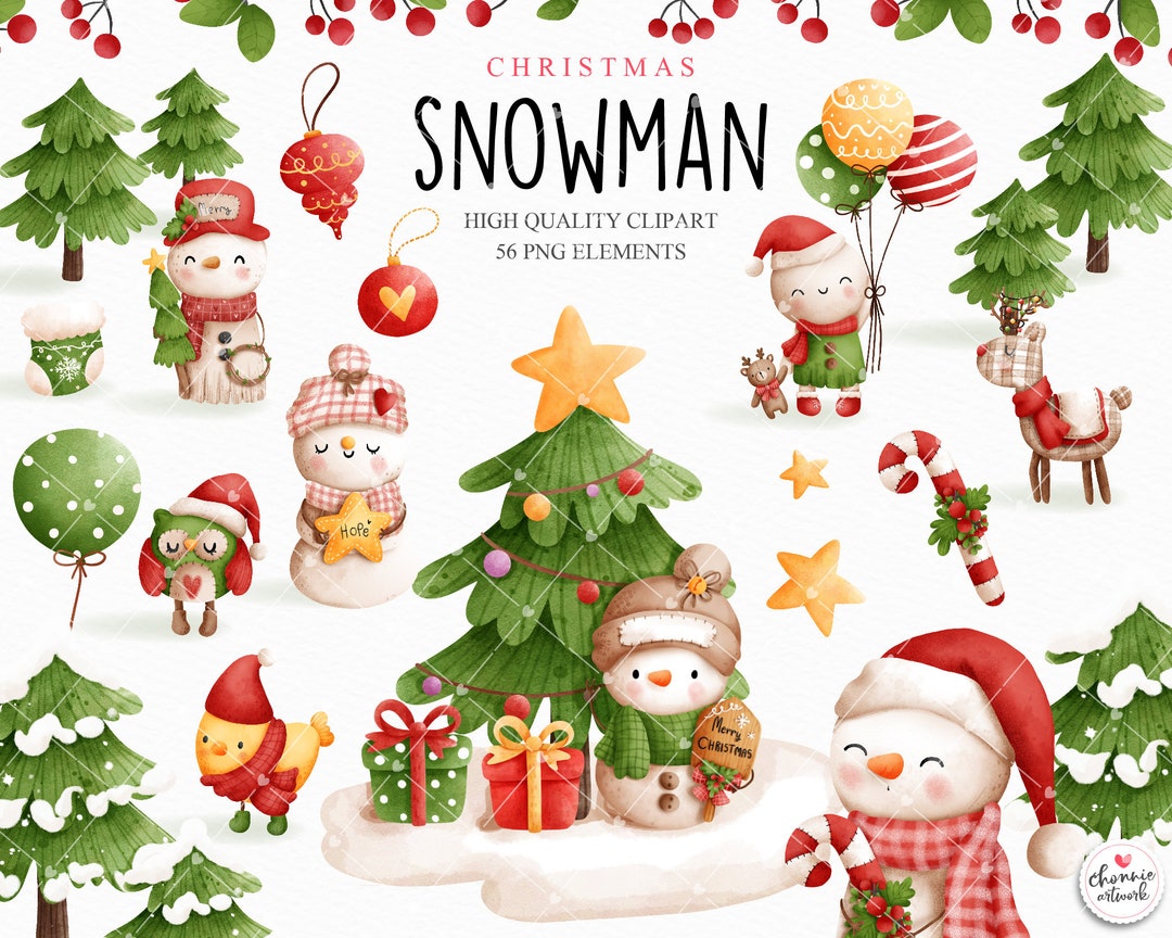 Christmas Vintage Snowman Clipart, Christmas Clipart, Vintage Snowman ...