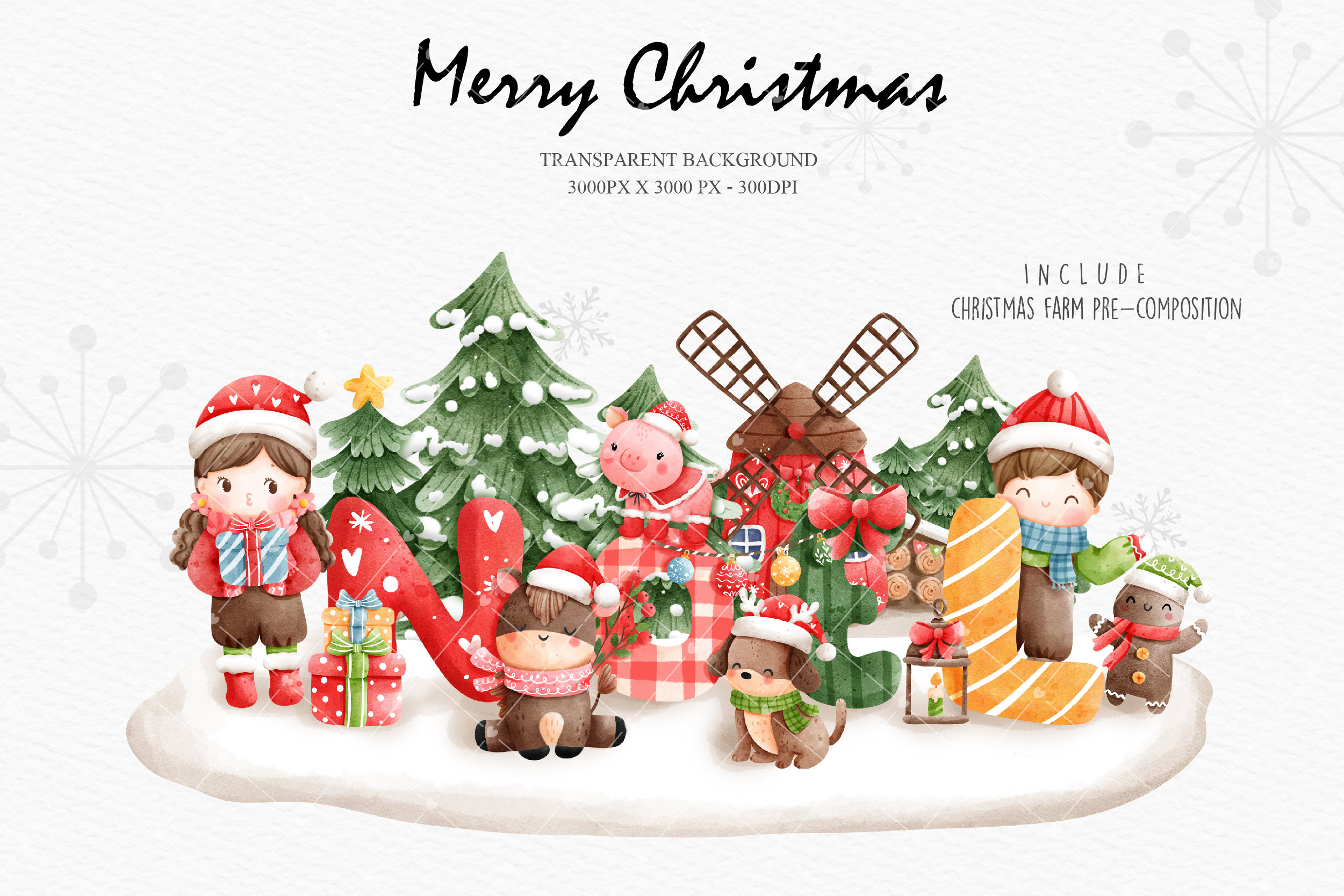 Christmas Farm Clipart Farm Clipart Farm Animal Clipart - Etsy UK