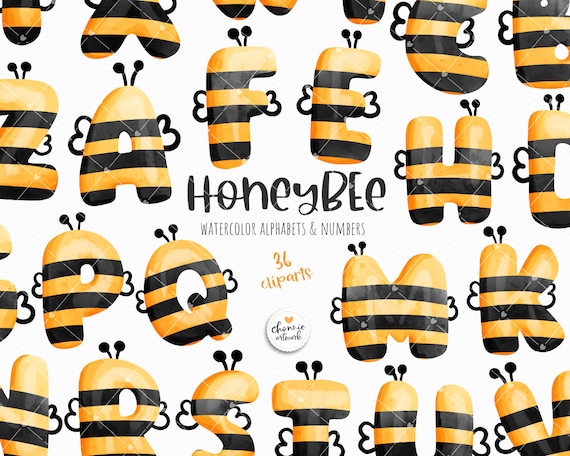 Alfabetos y números de abejas alfabeto de abejas fuentes de - Etsy México
