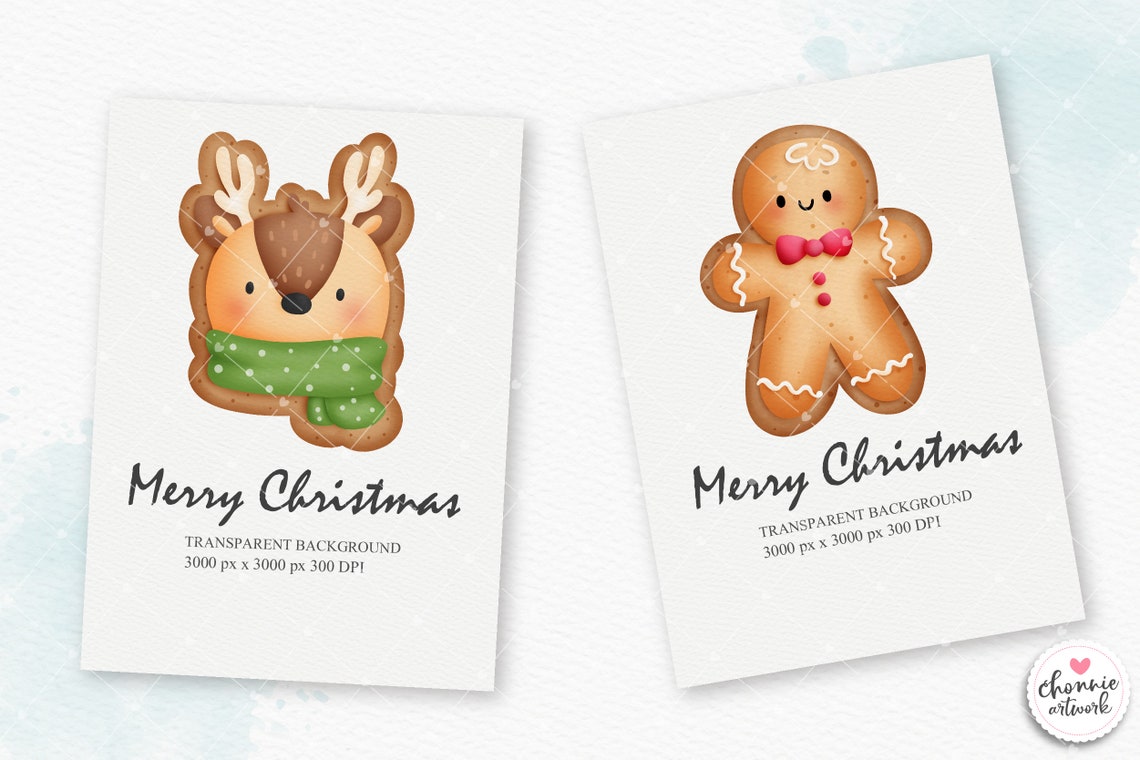 Watercolor Christmas Cookies Clipart. Christmas Gingerbread - Etsy