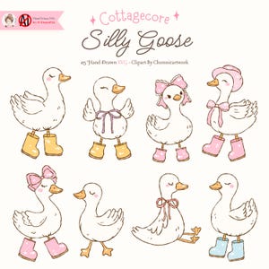 Silly Goose Clipart Set SVG PNG Groovy Goose Spring Garden Flower ...