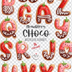 Strawberry Chocolate Alphabet, Strawberry Alphabet, Valentines Alphabet ...