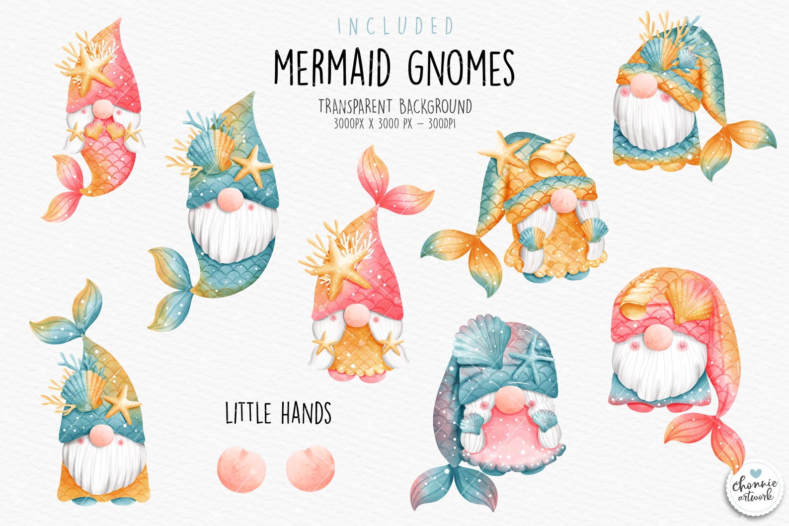 Gnome Mermaid Clipart Mermaid Clipart Gnome Clipart Mermaid - Etsy