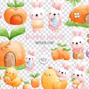 Easter Bunny House Clipart Easter Rabbit Clipart Rabbit - Etsy