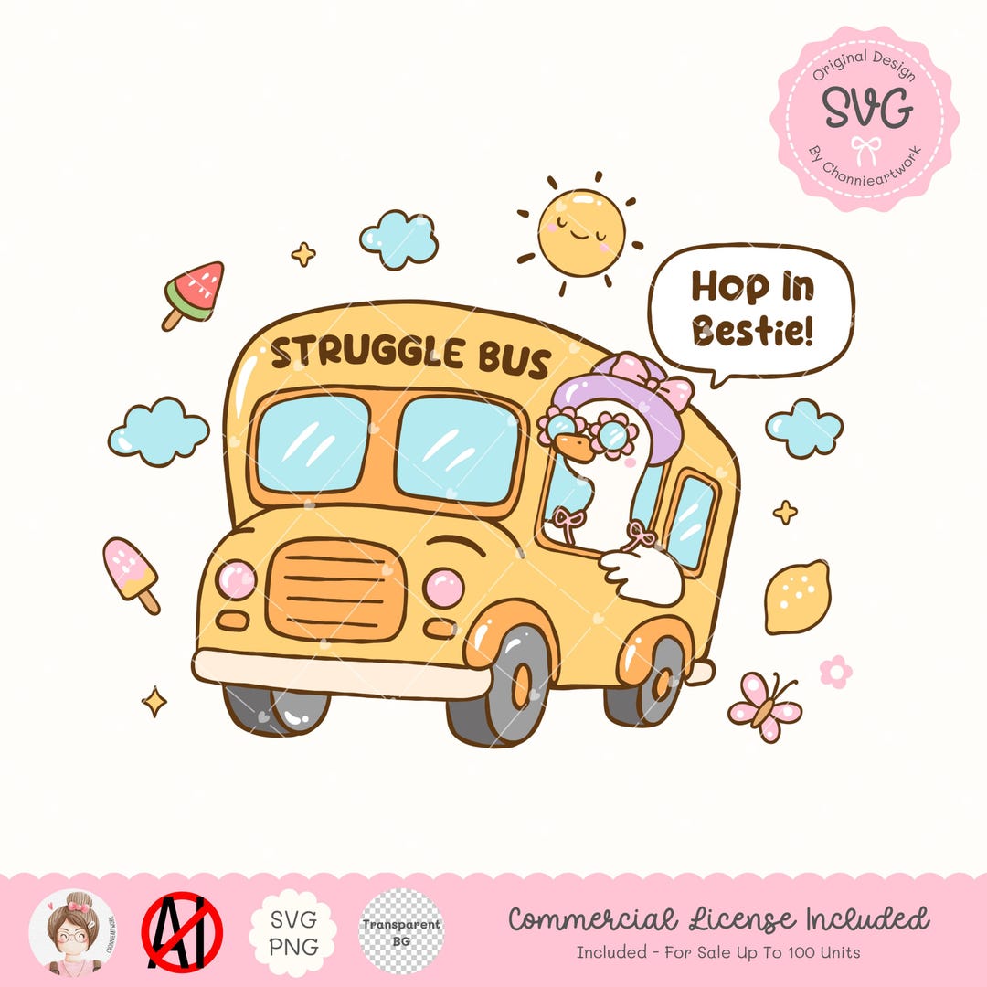 Struggle Bus Goose SVG PNG, Funny Goose Road Trip Summer Vacation ...