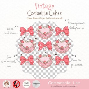 Vintage Cake Clipart Retro Wedding Cake Coquette Birthday SVG PNG ...