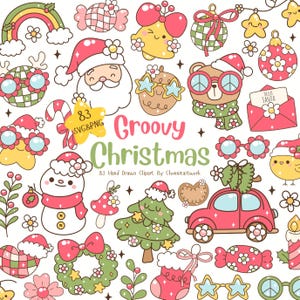 Groovy Christmas Clipart Retro Christmas Png Hippie Flower Png Floral ...