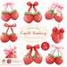 Pink Coquette Ribbon With Cherries Seamless Pattern, Coquette Cherries ...