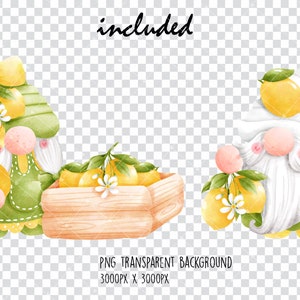 Lemons Gnome Clipart, Lemons Clipart, Fruit Gnome Clipart, Citrus Gnome ...