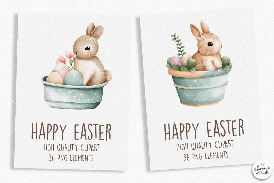 Easter Clipart Easter Rabbit Clipart Rabbit Clipart Easter - Etsy