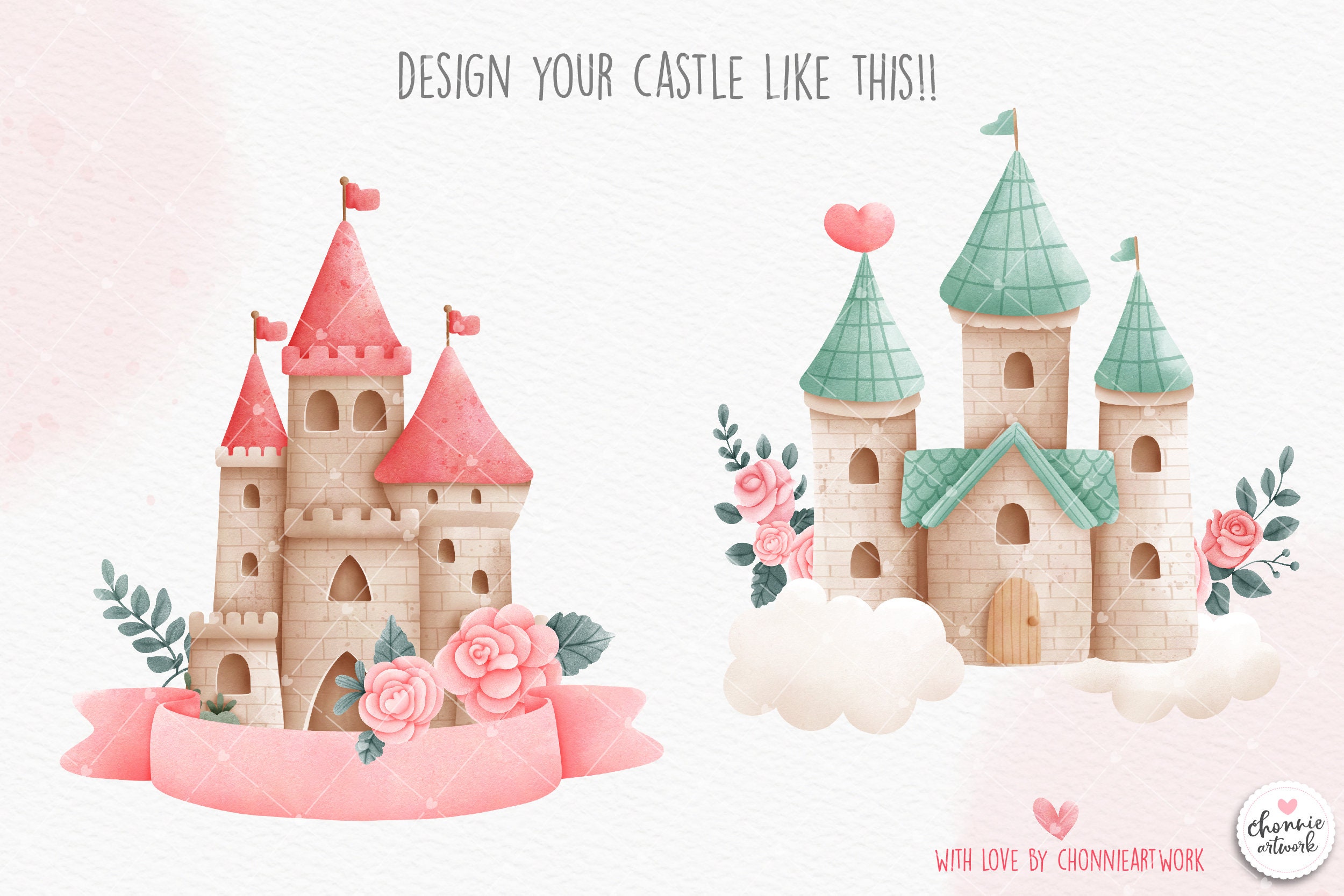 Castle Clipart Fairytale Castle Clipart Princess Castle - Etsy UK