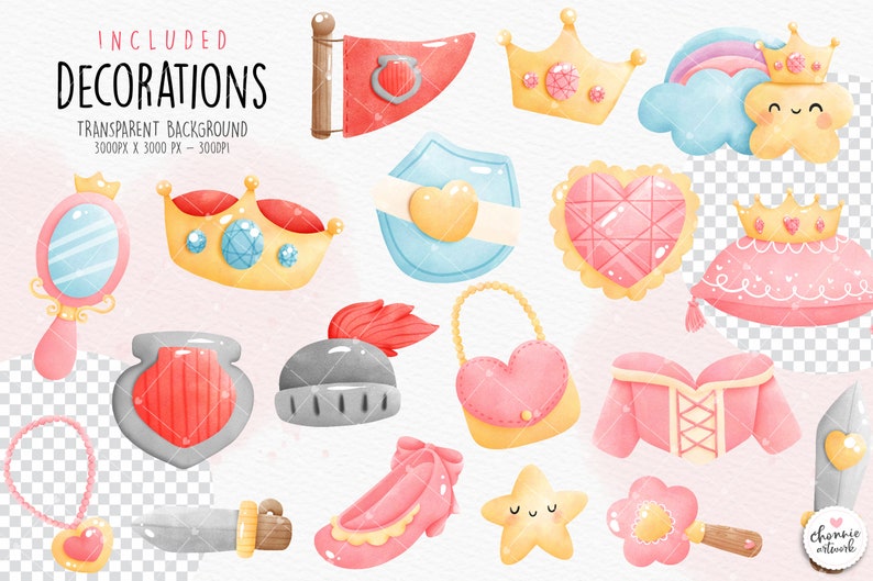 Prince and Princess Clipart Castle Clipart Fairytale - Etsy