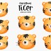 Christmas Tiger Clipart Year of the Tiger Christmas Clipart. - Etsy