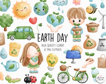 Bundle Earth Day Clipart, Environment Clipart, Eco Clipart, Go Green ...
