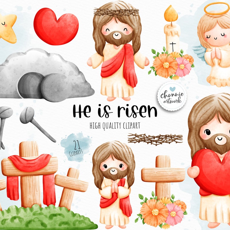 He is Risen Clipart - Etsy