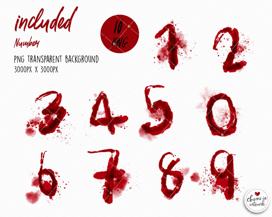 Blood Drip Alphabet, Halloween Clipart, Blood Clipart, Blood Alphabet ...