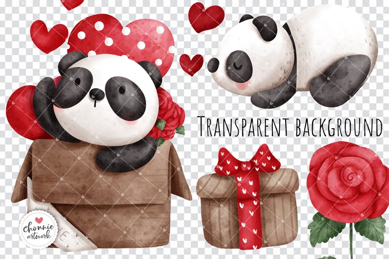 Valentine's Panda Clipart Panda Clipart Love Clipart - Etsy