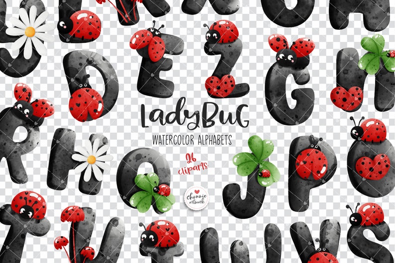 Ladybug Font Ladybug Alphabet Font Letter - Etsy