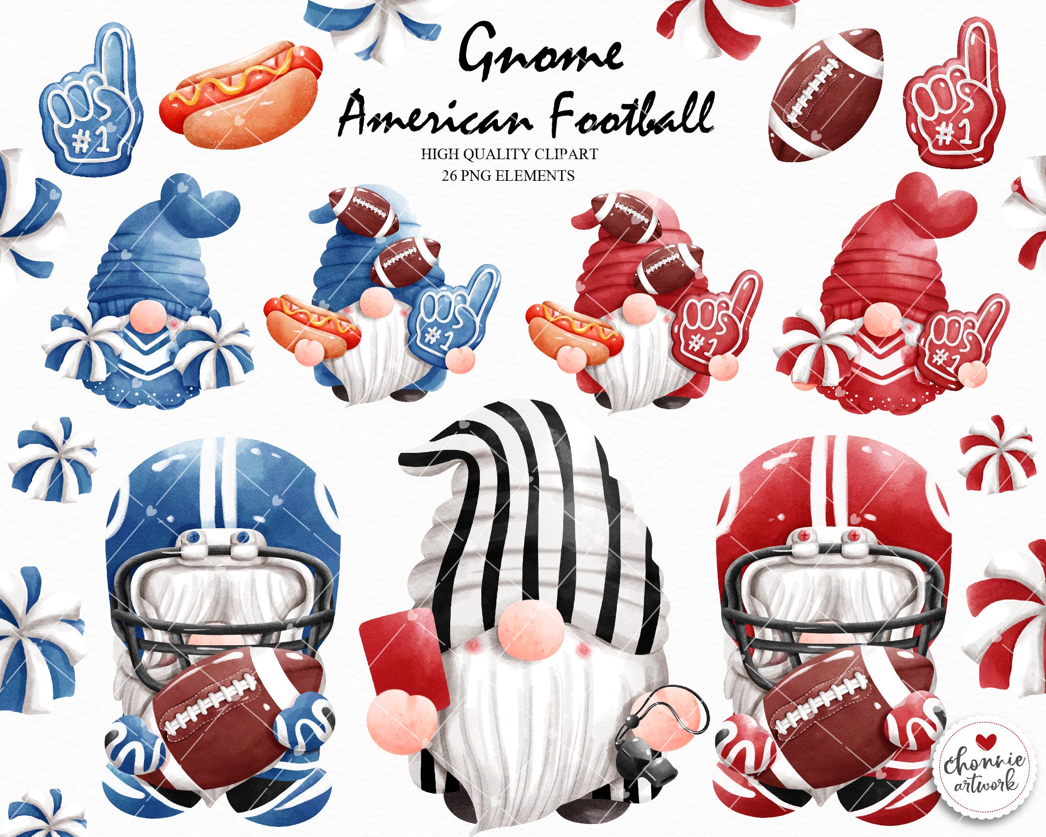 American Football Gnomes American Football Clipart Gnome - Etsy