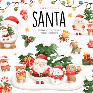 Christmas Clipart Bundle, Christmas Clipart, Santa Clipart, Christmas ...