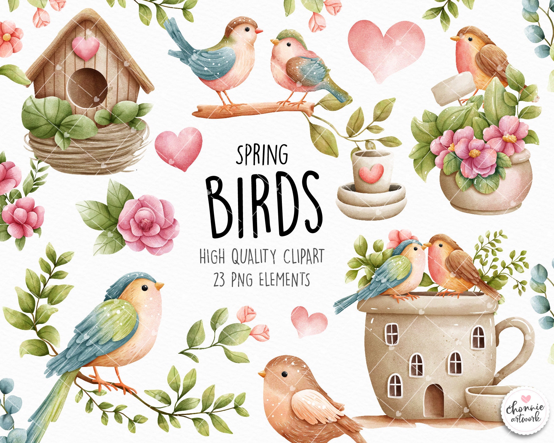 Spring Birds Clipart
