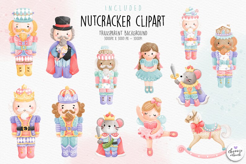 The Nutcracker Clipart Candy Christmas Clipart Pastel - Etsy