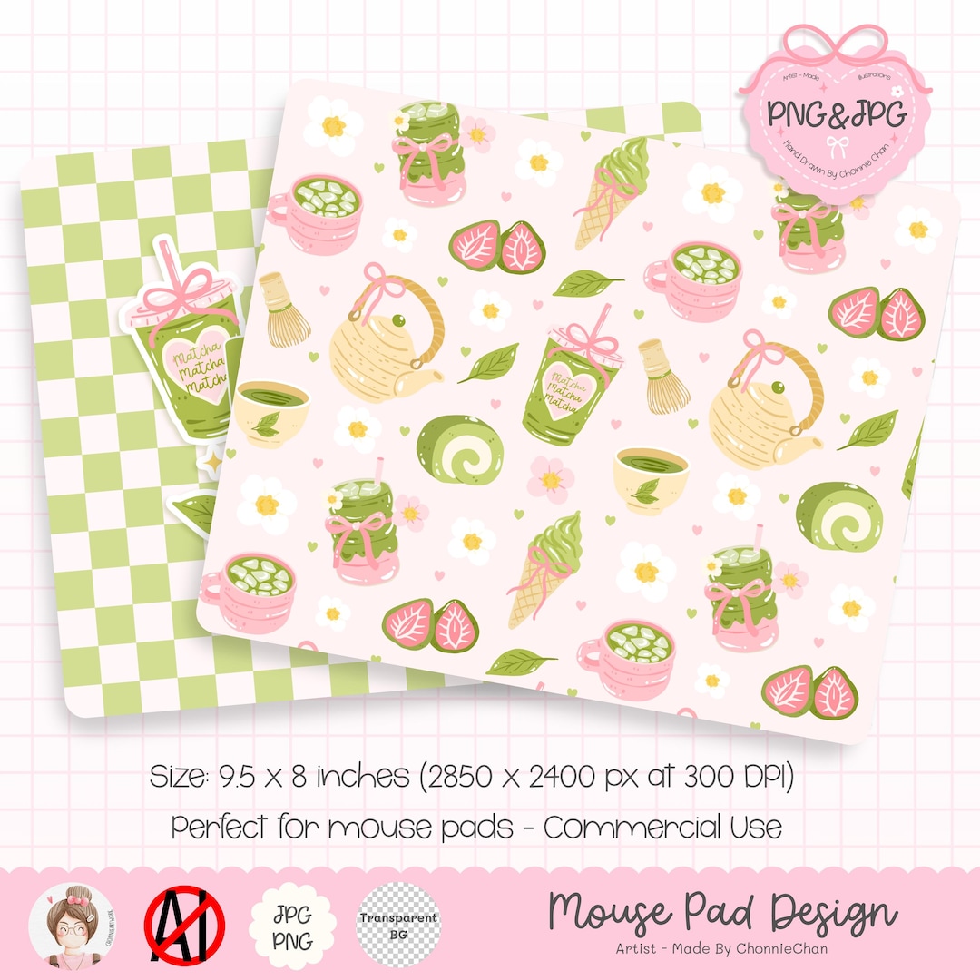 Matcha Mouse Pad,cottagecore Cute Mouse Pad,green Tea Lover,matcha ...