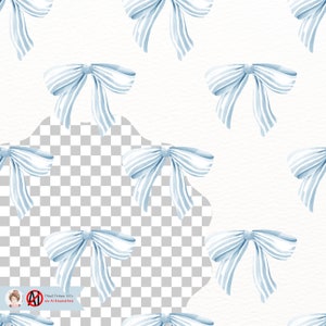 Nautical Bow Seamless Patterns, Nautical Pattern, Blue Bow Pattern ...